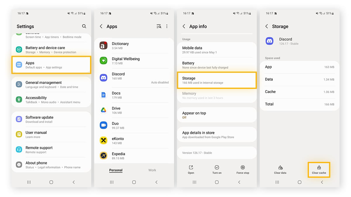 Cache legen op Android-telefoons